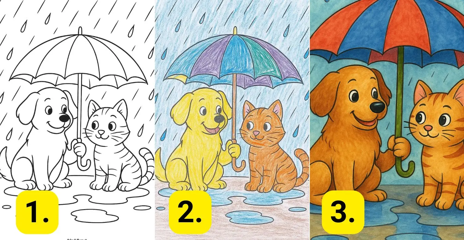 10 Dog and Cat Coloring Pages [ Print & Download ]