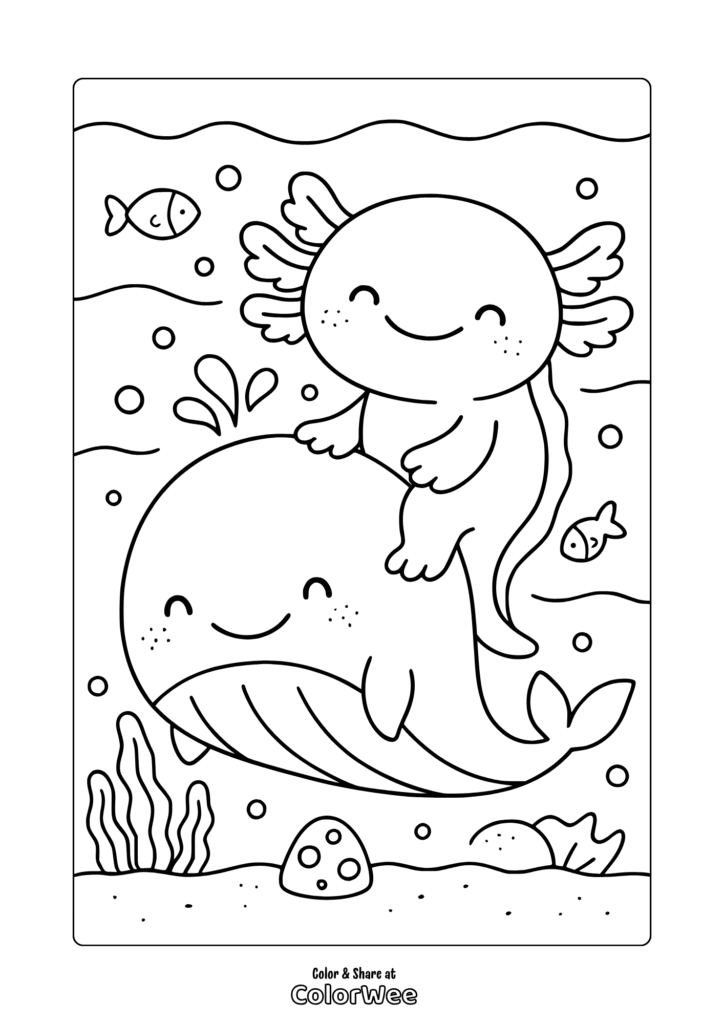 53 Axolotl Coloring Pages [Free Printables]