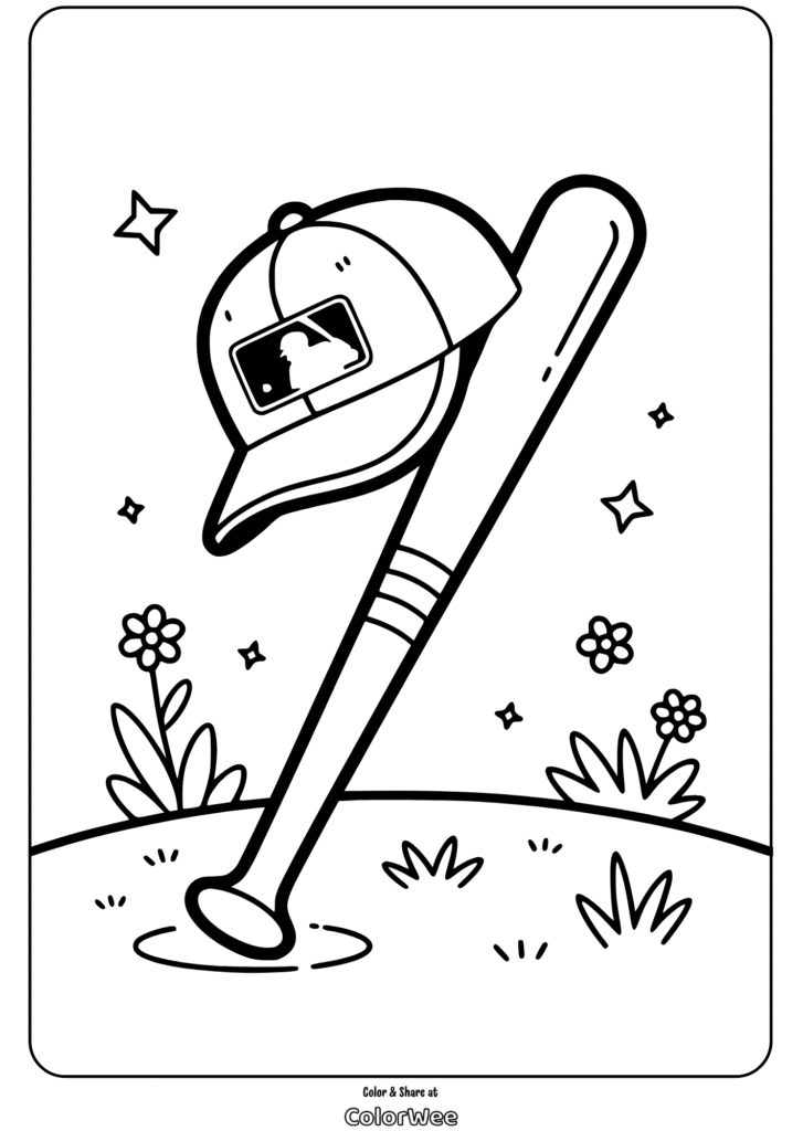 25 Baseball Coloring Pages (Free to Print and Download) - ColorWee