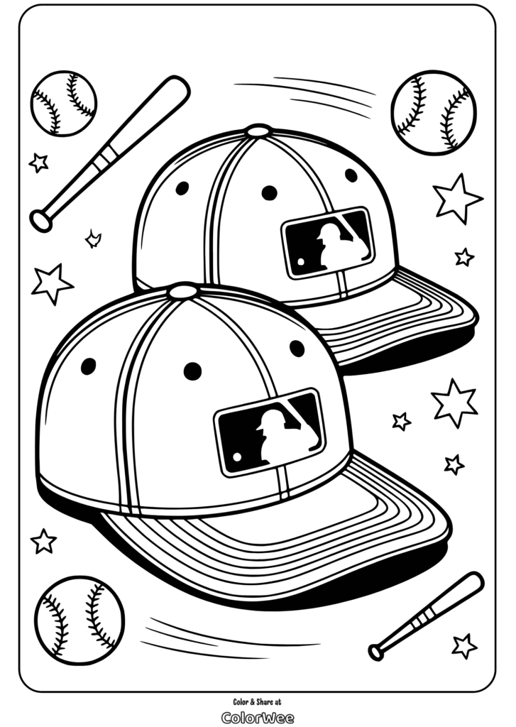 25 Baseball Coloring Pages (Free to Print and Download) - ColorWee