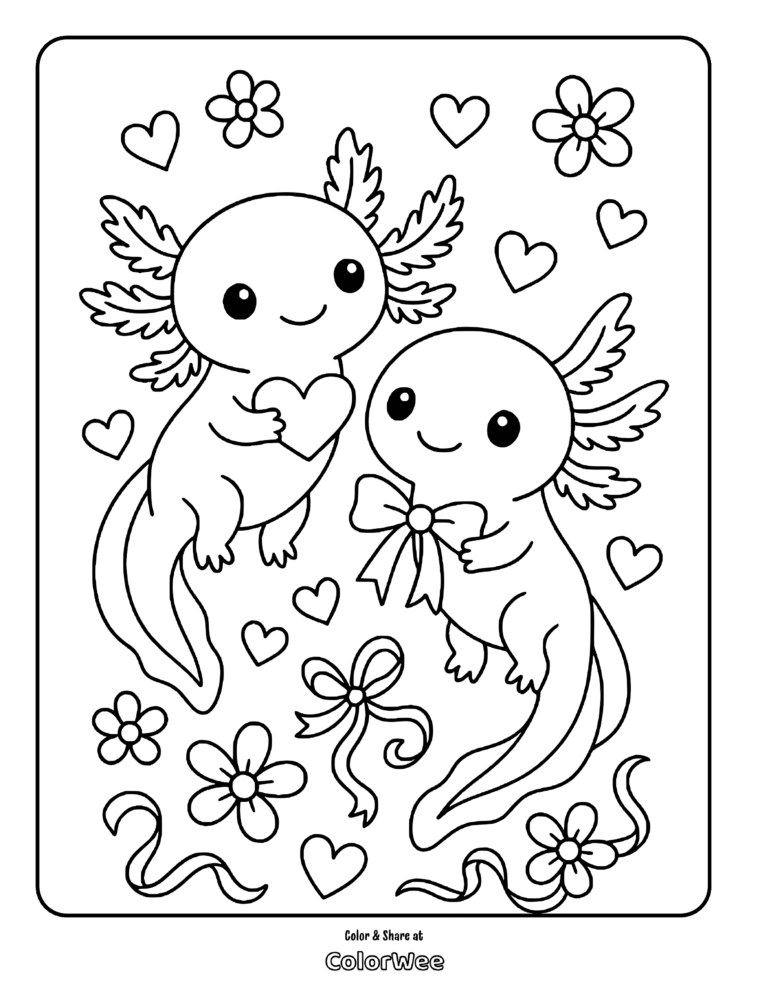 53 Axolotl Coloring Pages [Free Printables]