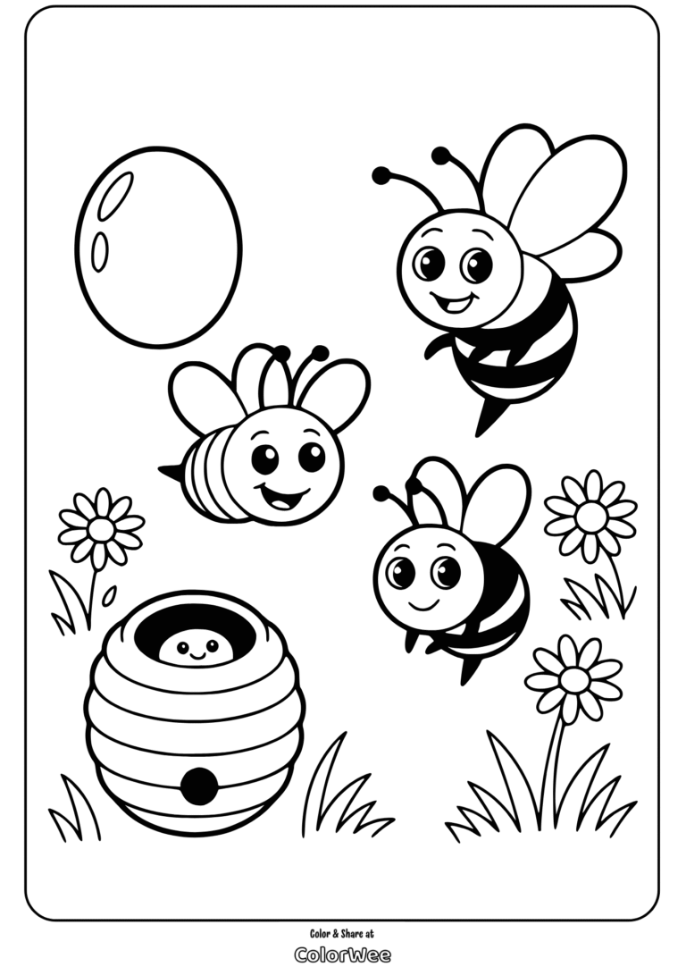 25 Bee Coloring Pages (Free to Print and Download)