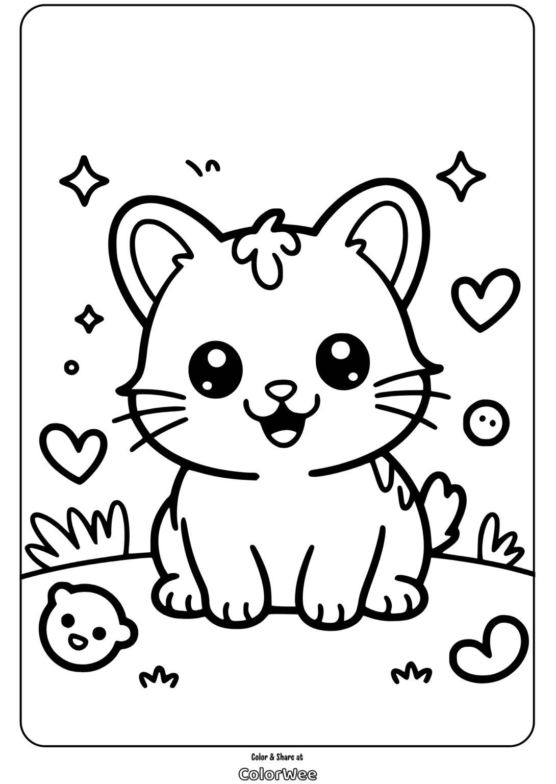 25 Kawaii Animals Coloring Pages [Free PDFs]