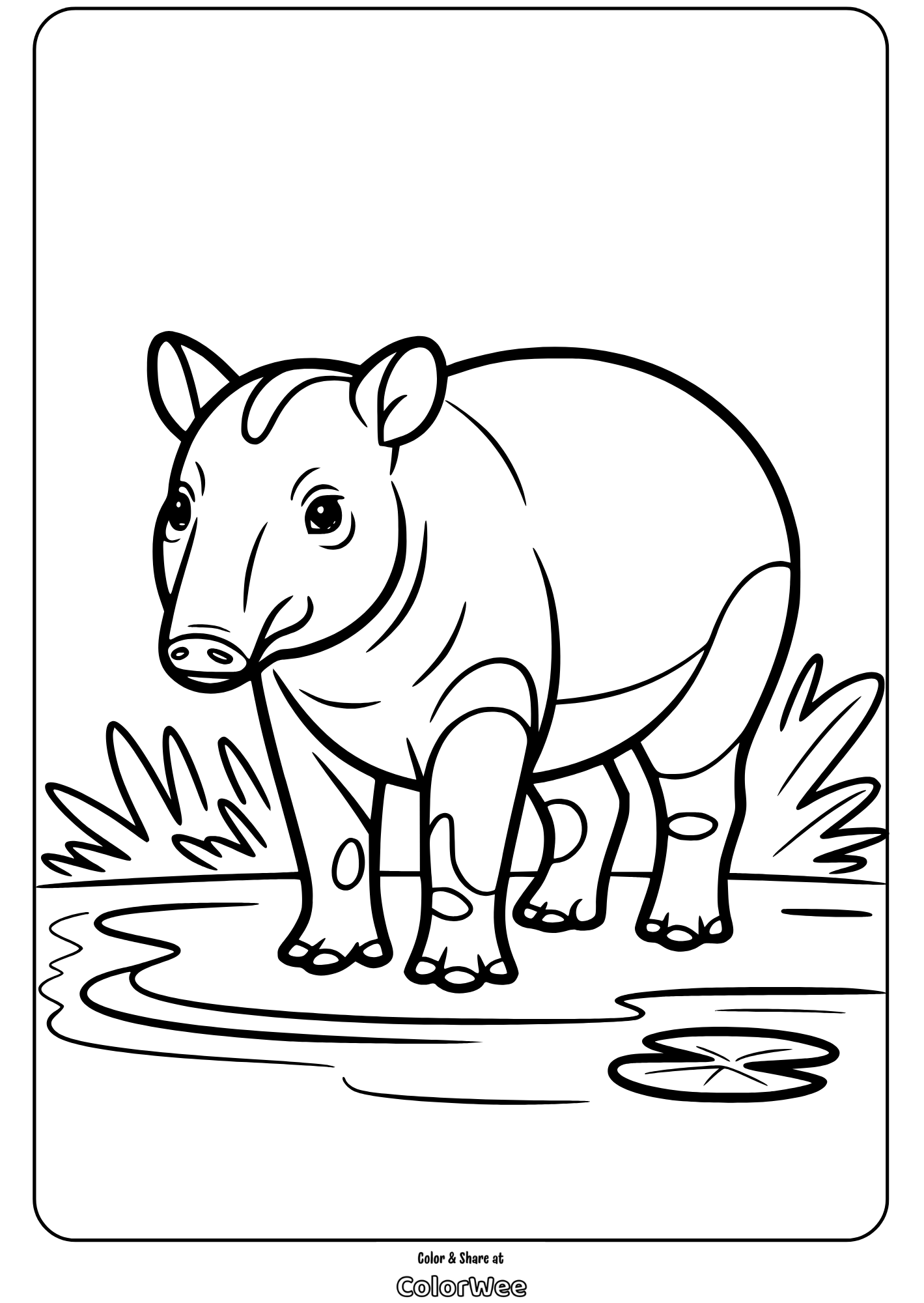 tapir coloring page