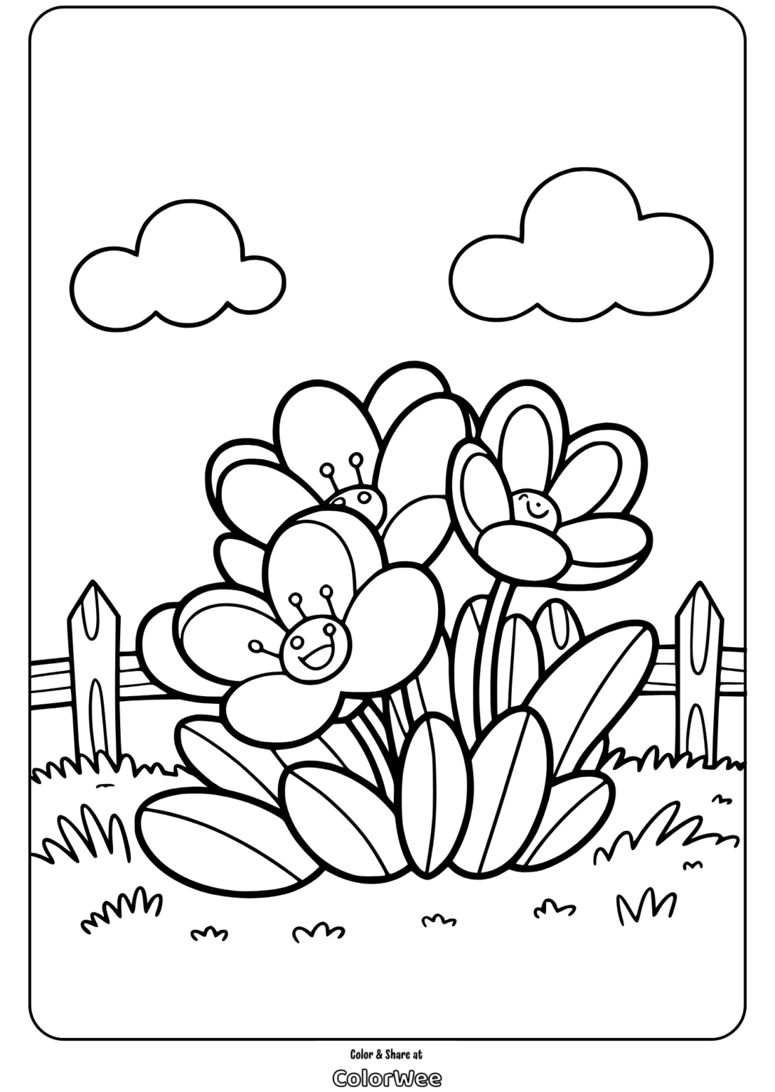 Spring Flowers Coloring Pages