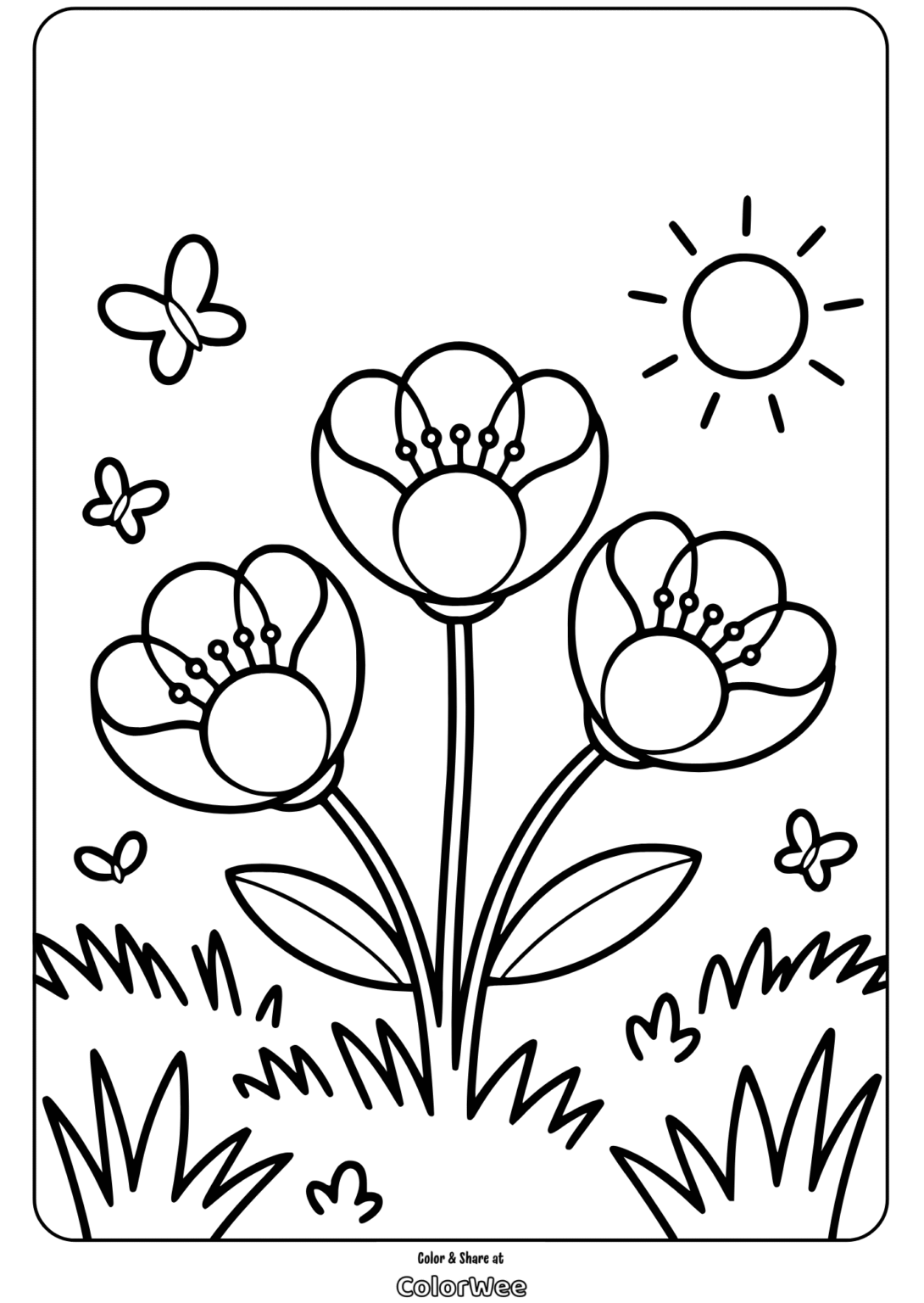Spring Flowers Coloring Pages