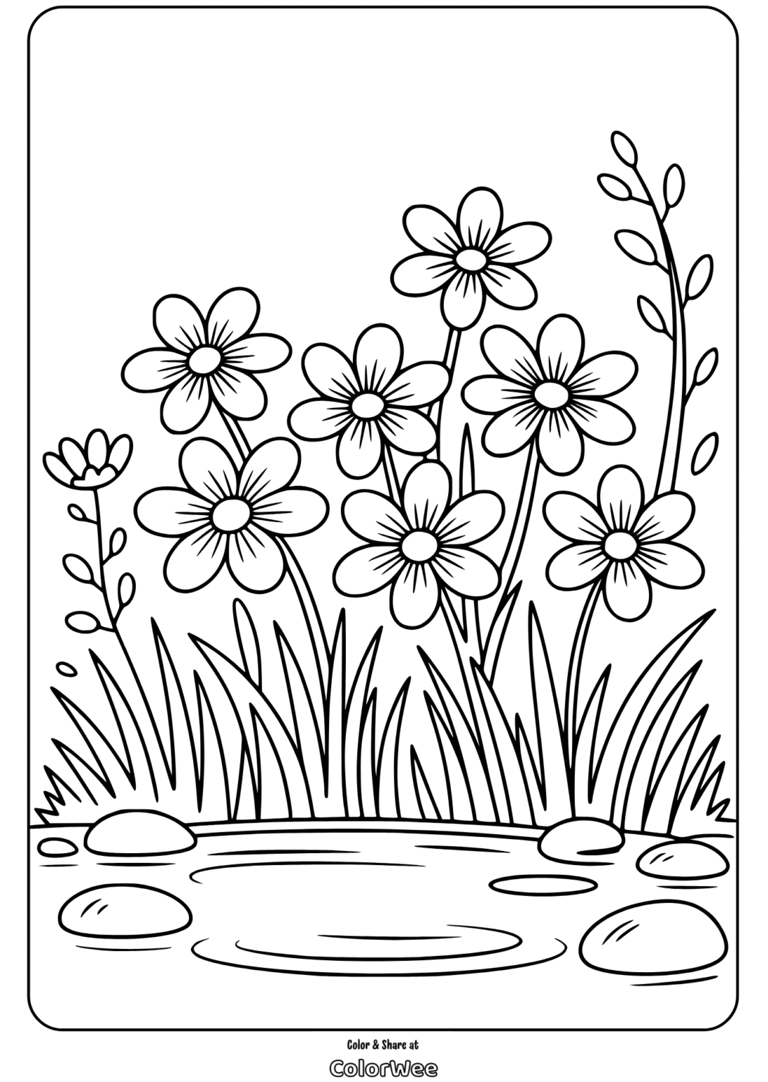 Spring Flowers Coloring Pages
