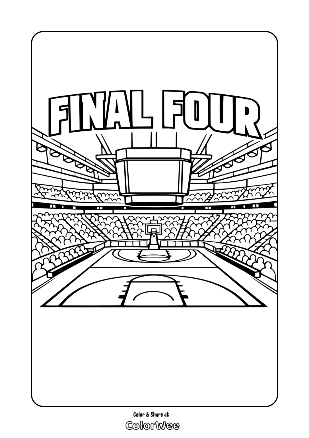 March Madness 2026 Coloring Pages for Basketball Fans