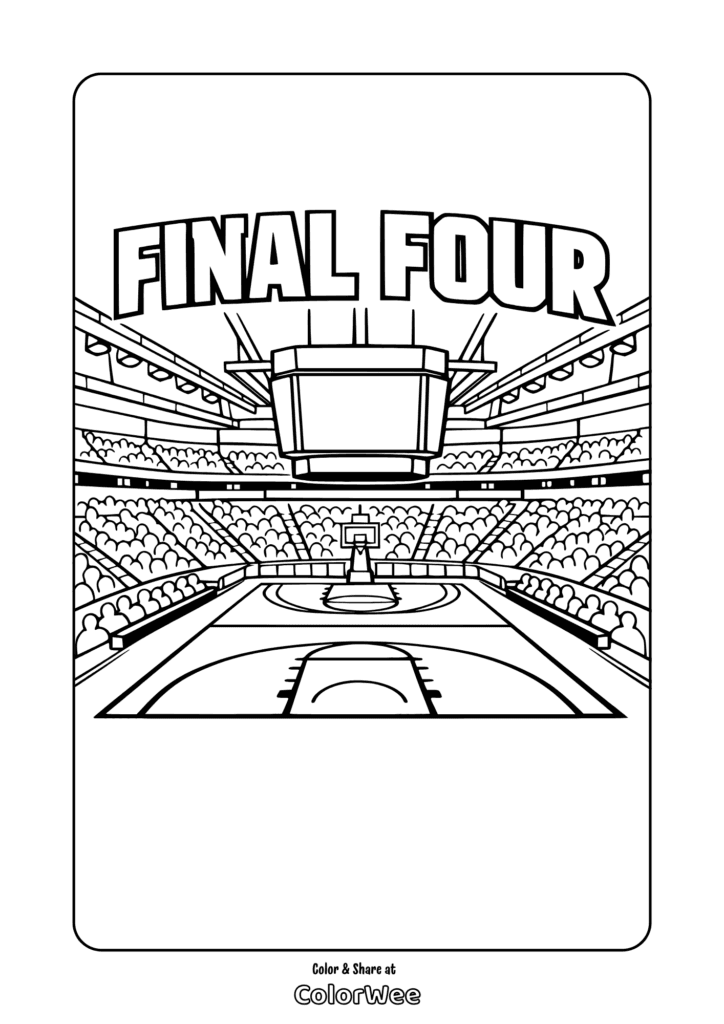 March Madness 2026 Coloring Pages for Basketball Fans