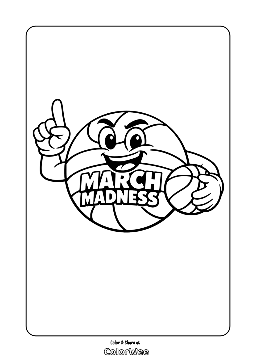 March Madness 2026 Coloring Pages for Basketball Fans