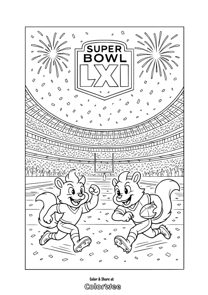 Super Bowl 2026 Coloring Pages for the 60th Anniversary